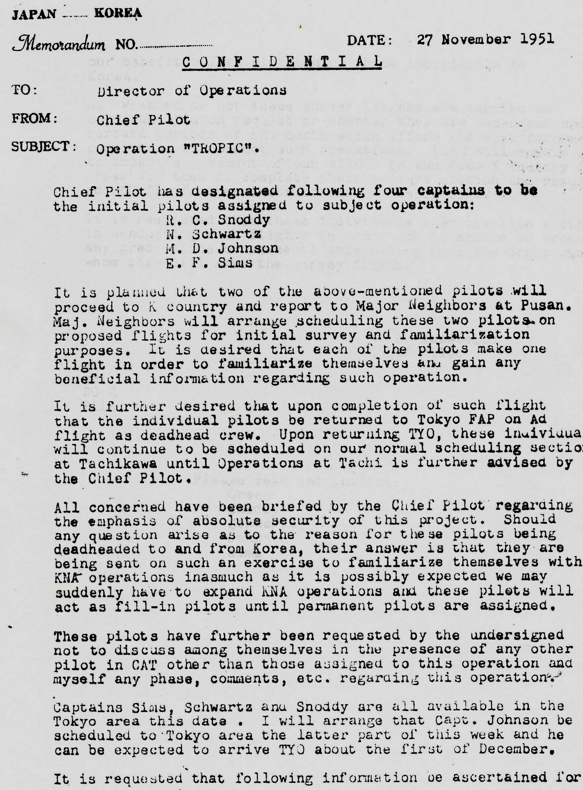 Rare Documents on CIA Operation - Tropic