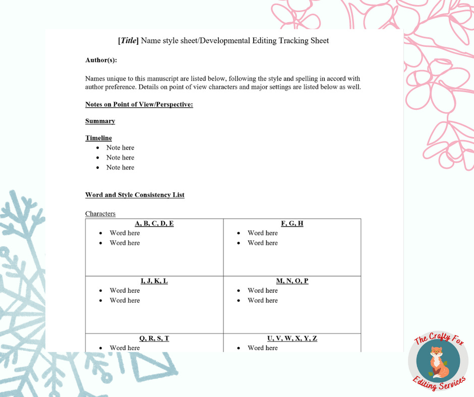 Editing Process Insight: Developmental Editing from The Crafty Fox ...