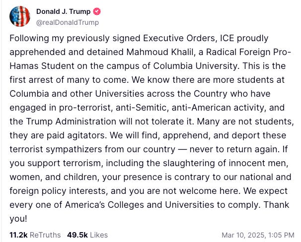 Timeline: The Arrest of Mahmoud Khalil - by Greg Collard