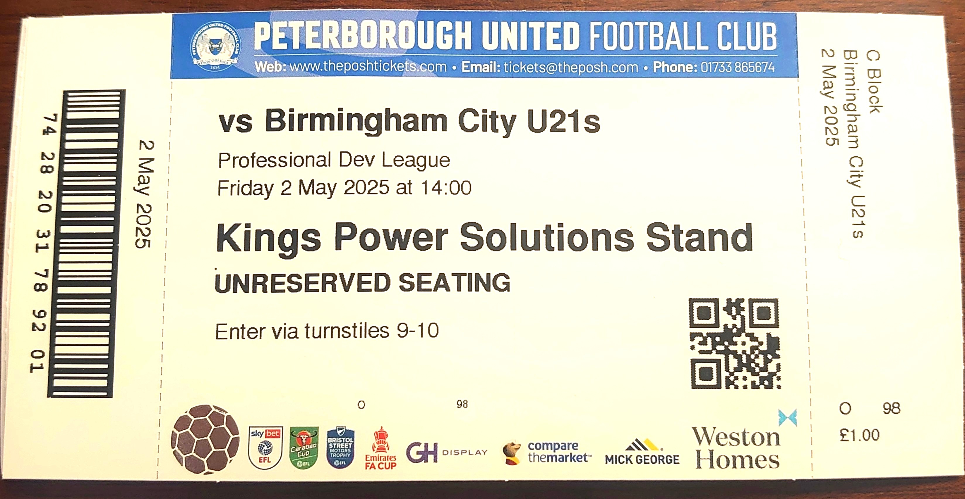 Peterborough United U21 v. Birmingham City U21 - PDL2 U23