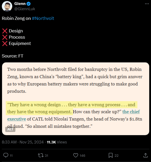 💥New Chapter 11 Bankruptcy - Northvolt AB💥 - PETITION