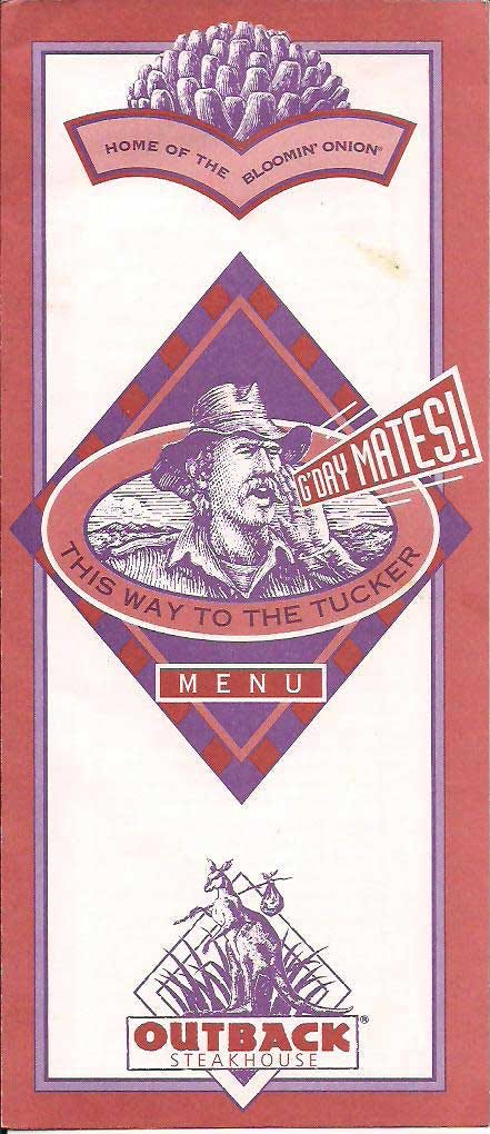 Outback Steakhouse Menu from 1997 - The Retroist