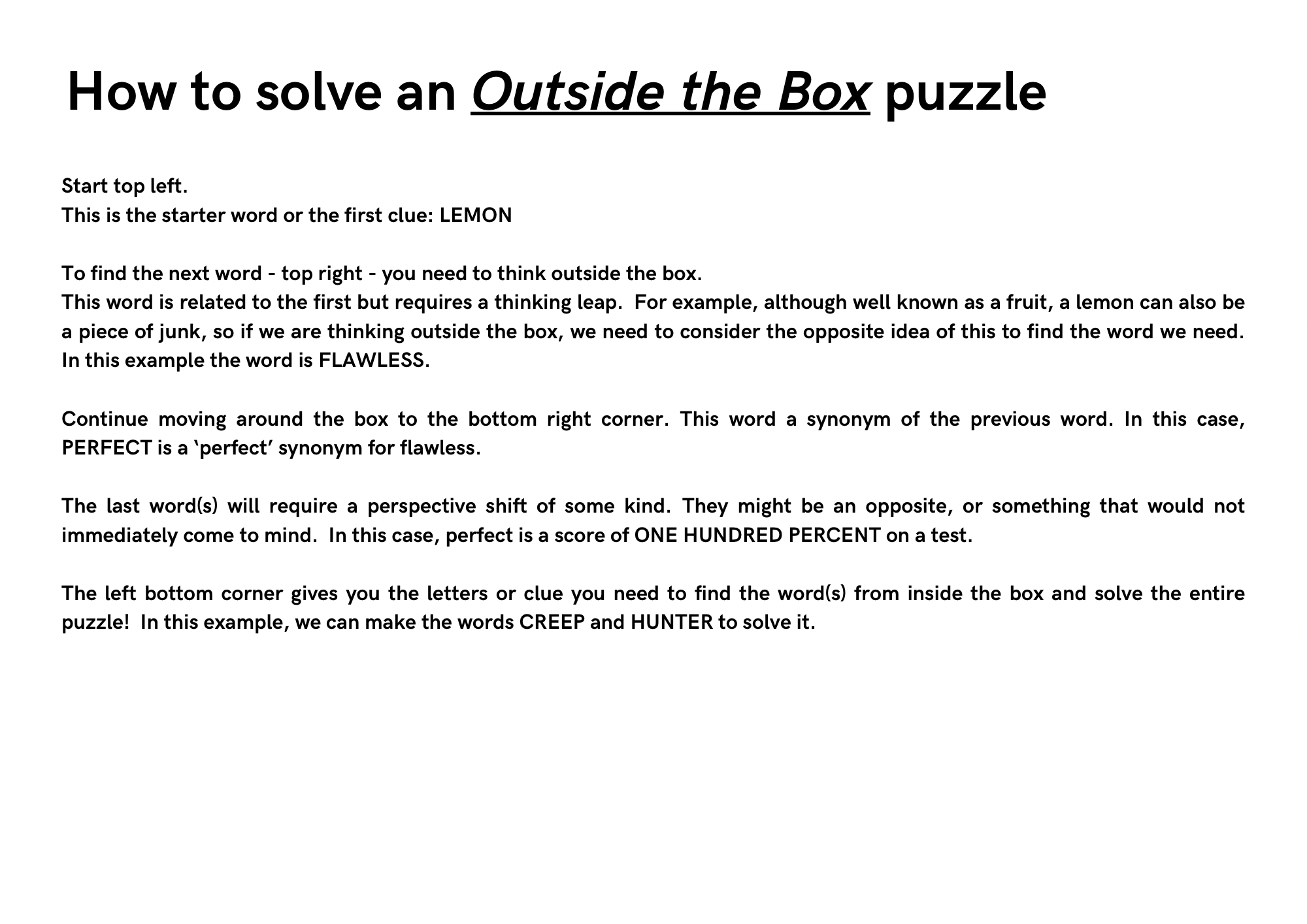 Thinking Outside the Box - by Julie - Always Learning