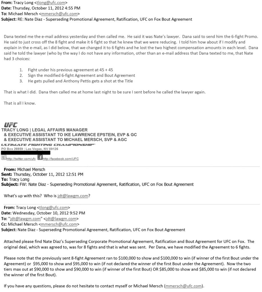 Emails and texts reveal UFC's 'cut throat' and 'nasty' negotiation tactics