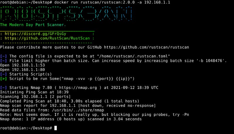 How to scan a host with RustScan - by DH