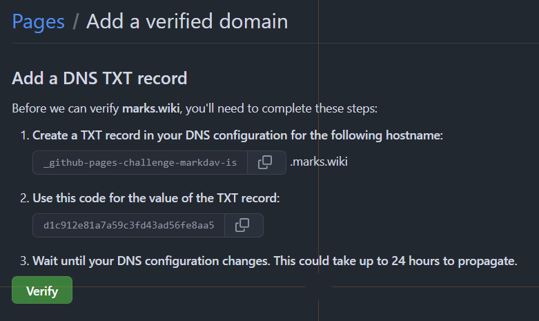 Custom Nostr verification using github pages
