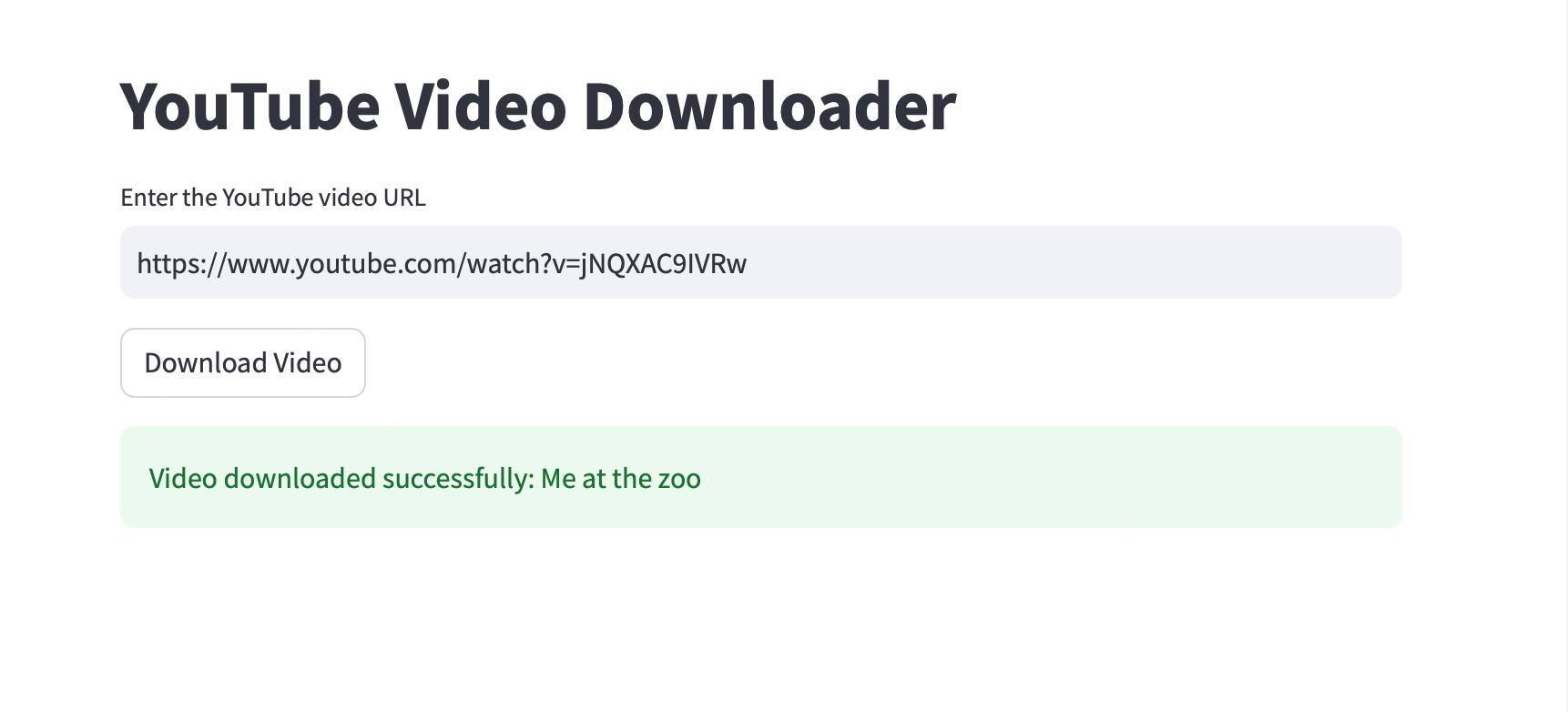 YouTube Downloader Web App built with Streamlit