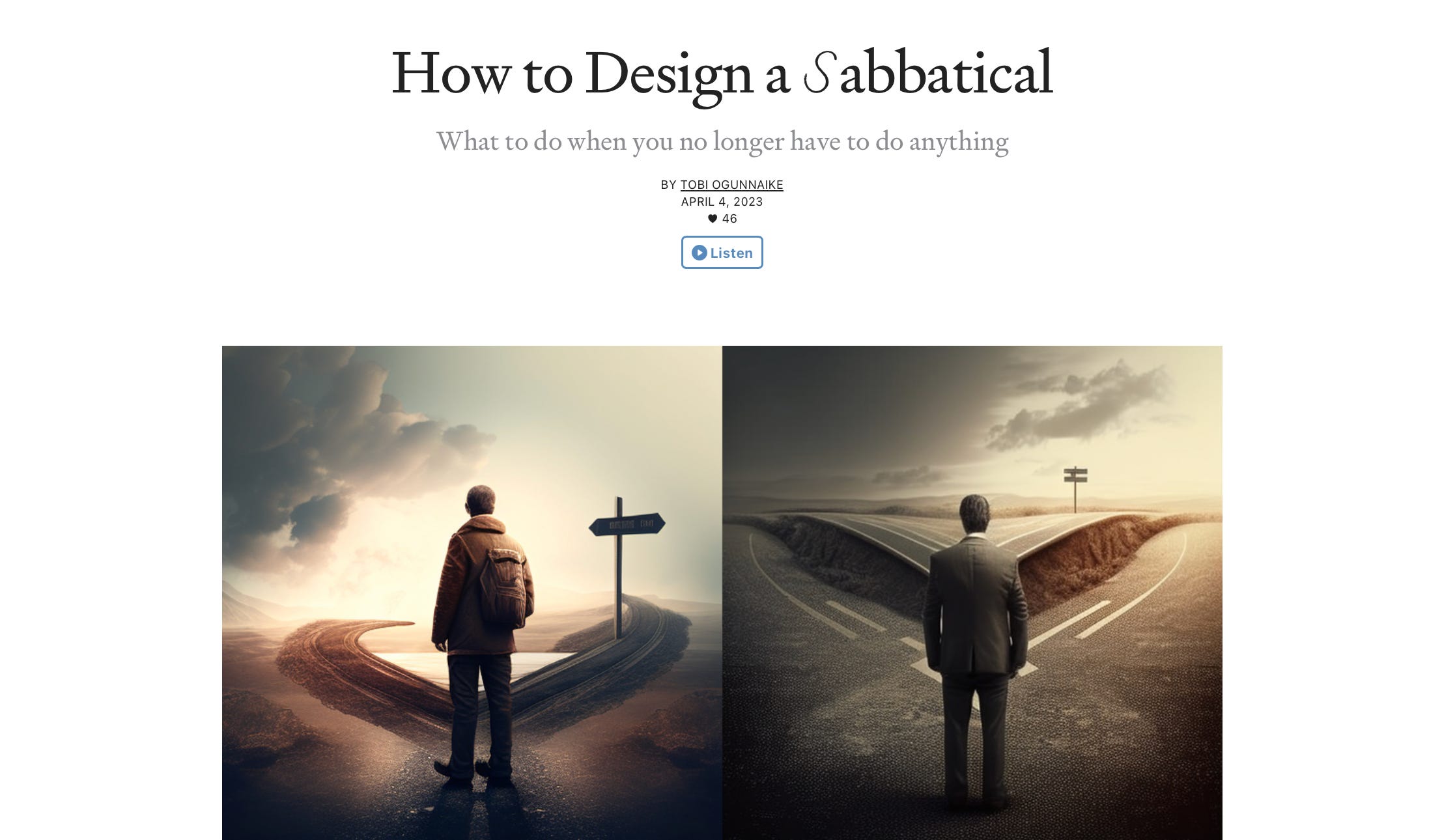 how to design a sabbatical - by Tobi Ogunnaike