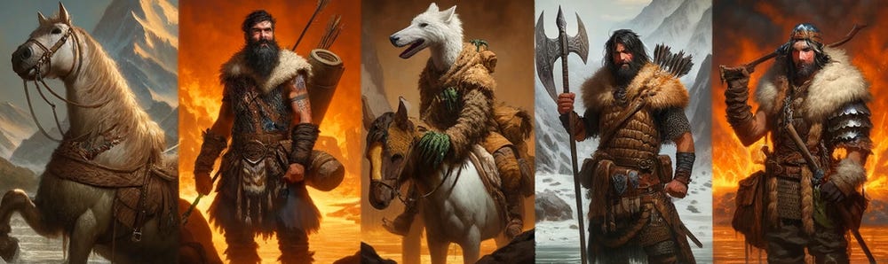 40 DND Barbarian Backgrounds - by Nick Shepley
