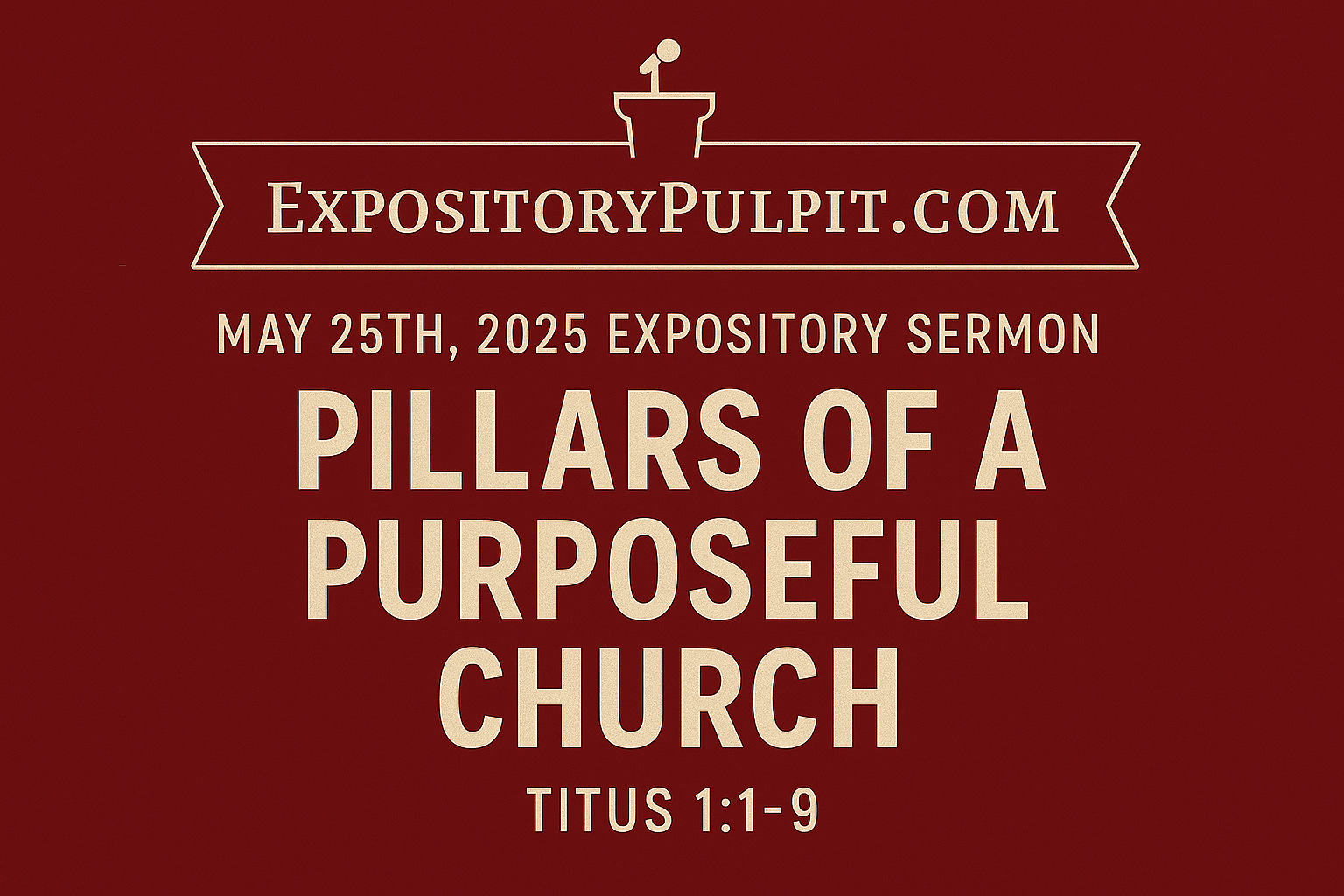 May 25th Expository Sermon - The Expository Pulpit