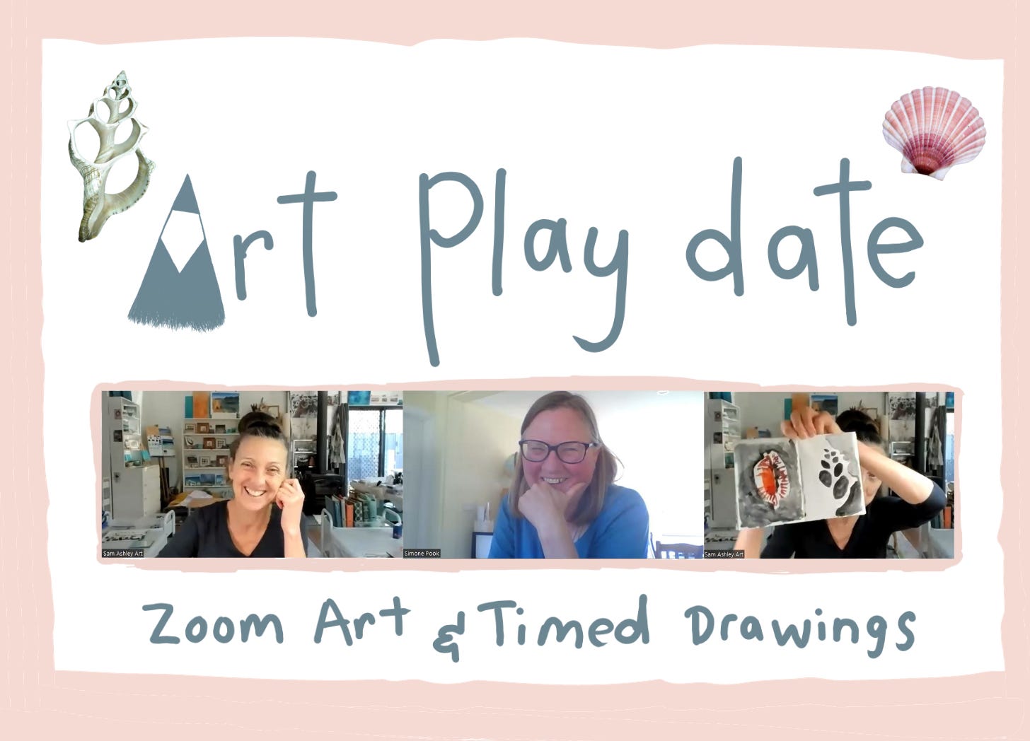 Zoom Art Play Date Replay | Shells - by Sam Ashley Art
