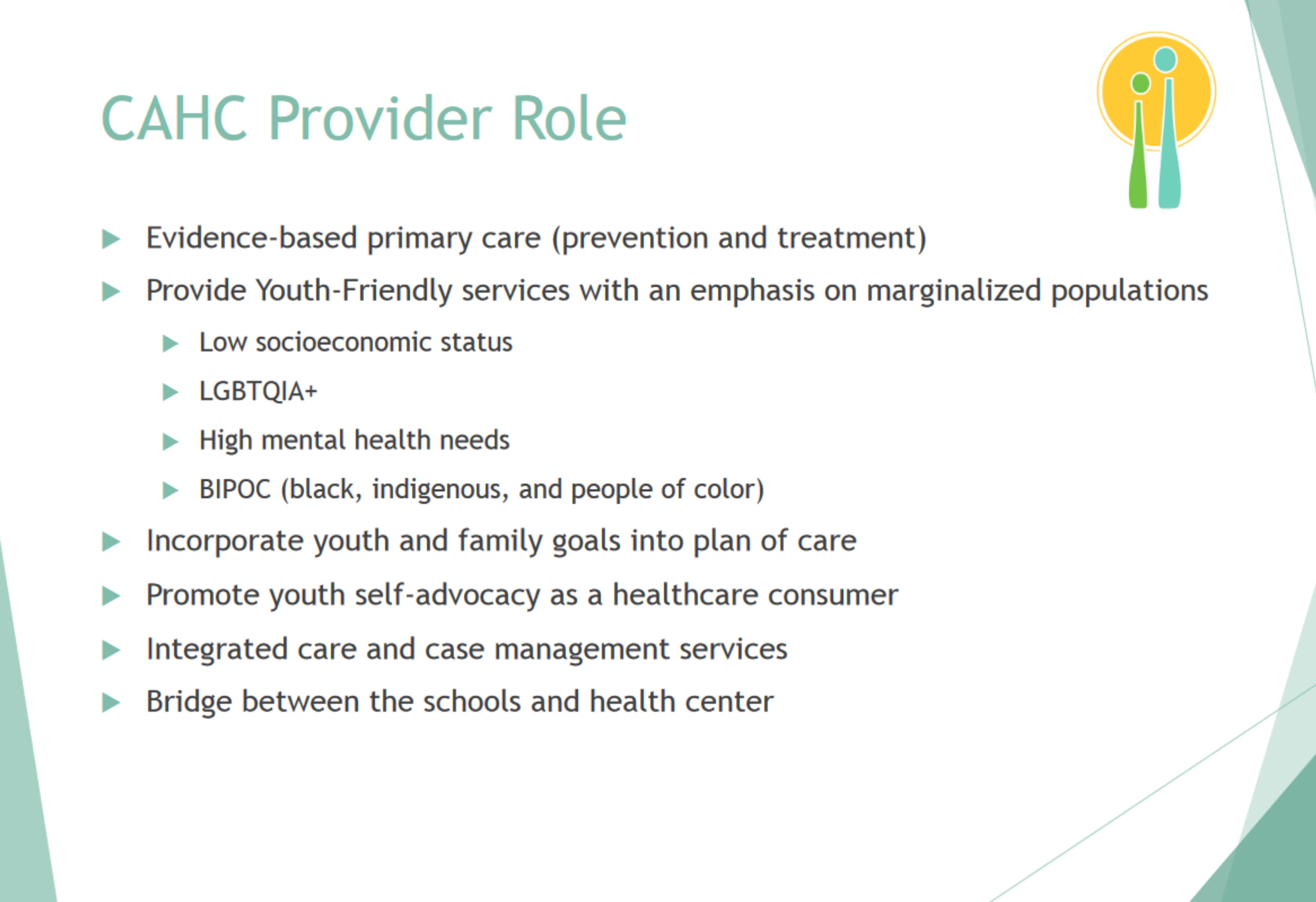 CAHC Grant - Schools moving into healthcare