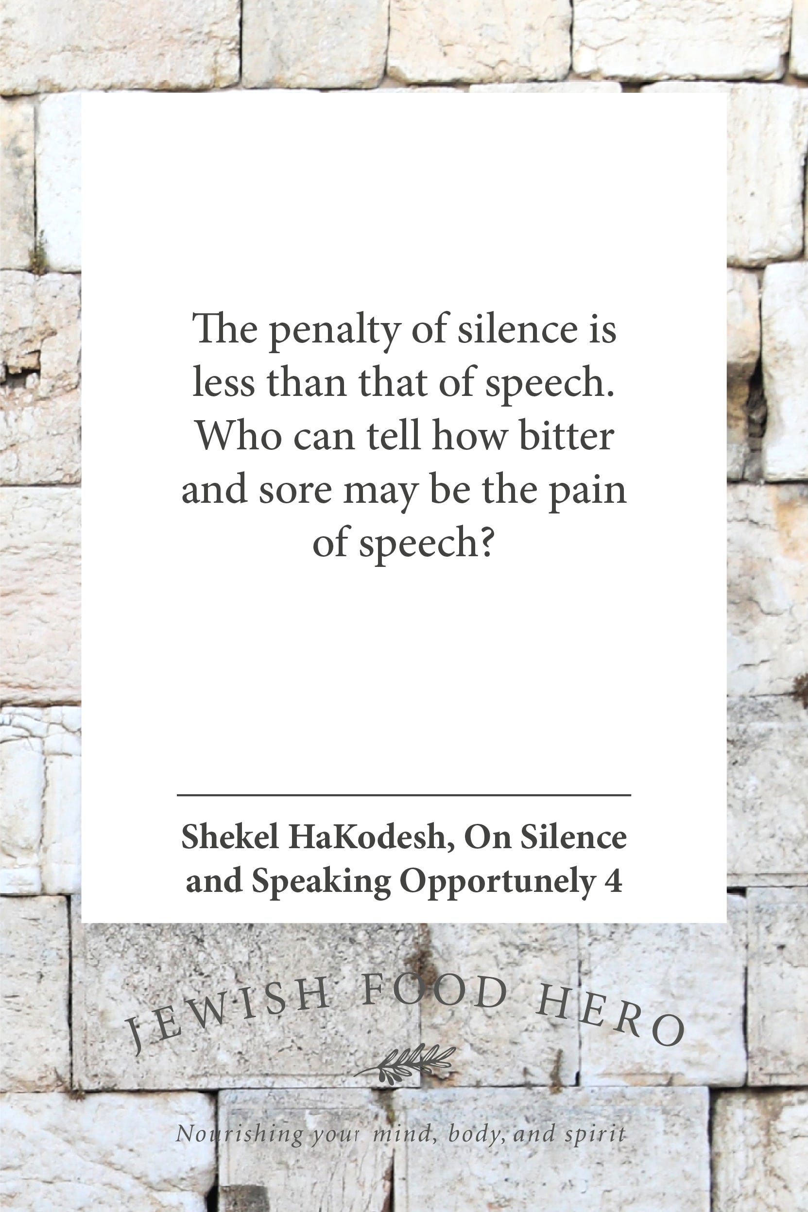 Sacred Hush: Exploring Silence in Jewish Wisdom