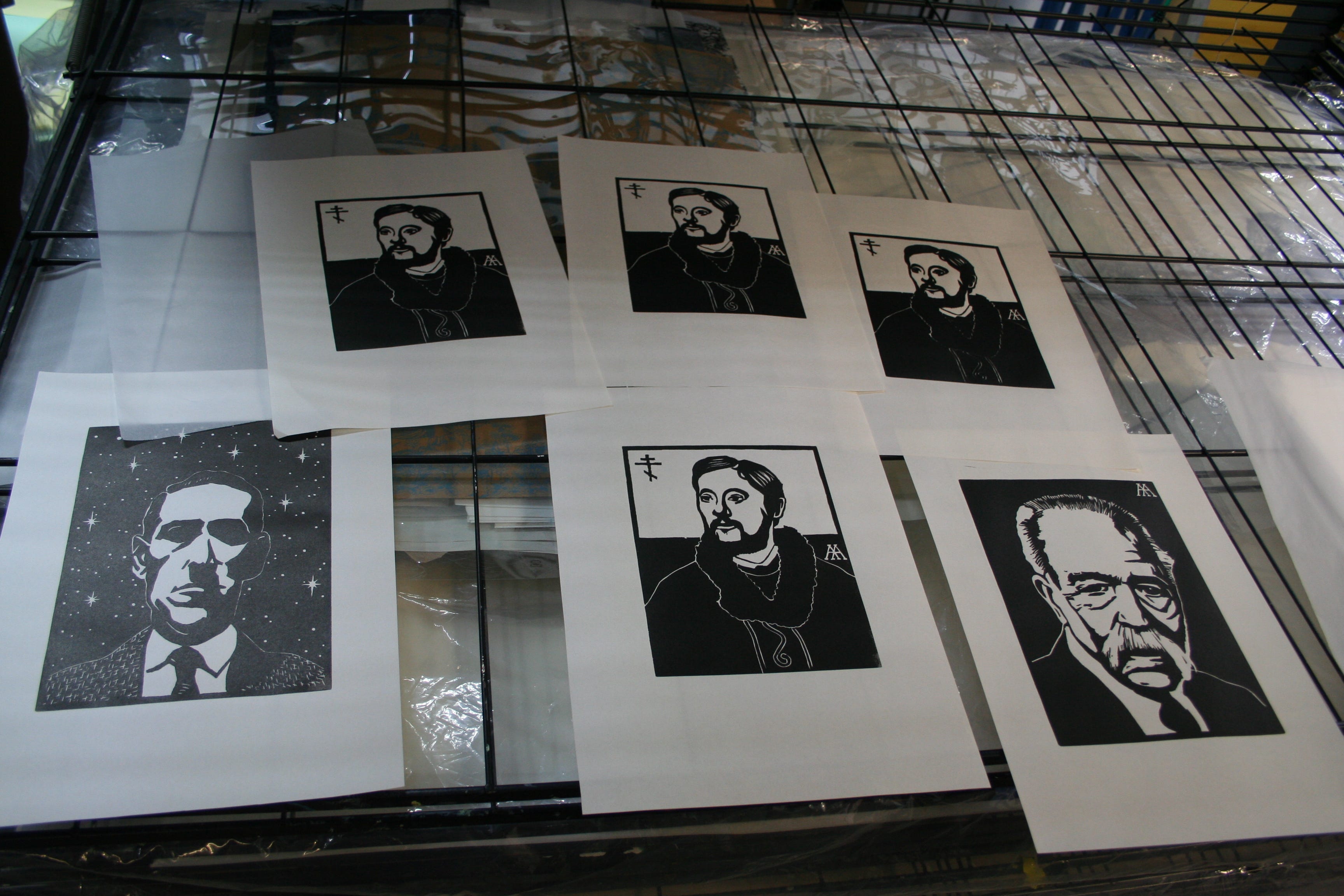 New linocut portraits launched 1 Jan. - Alexander Adams
