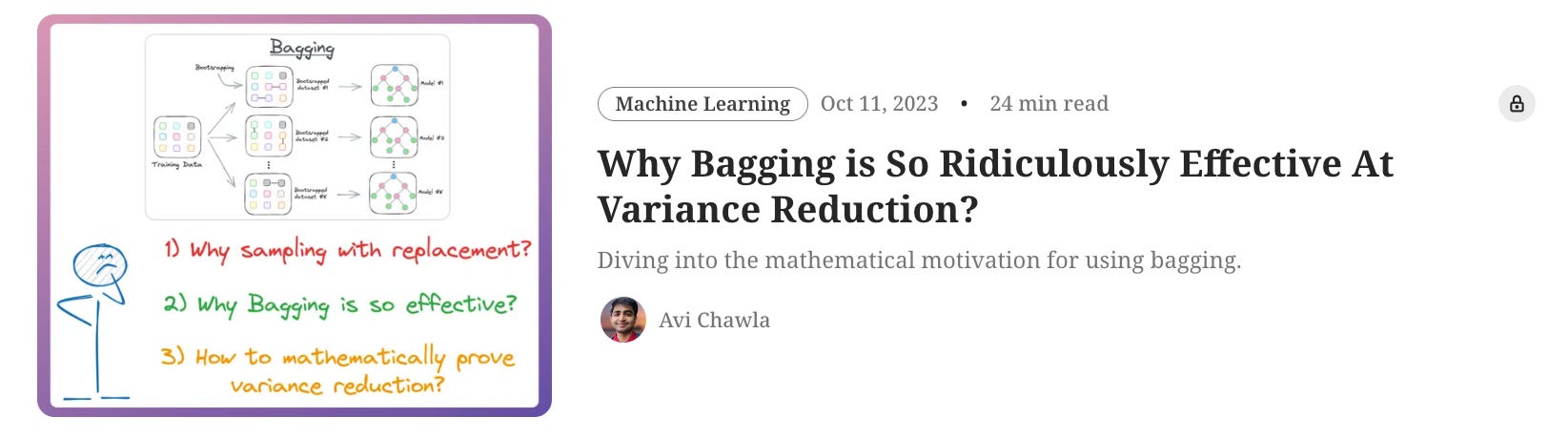 Why Bagging is So Ridiculously Effective at Variance Reduction?