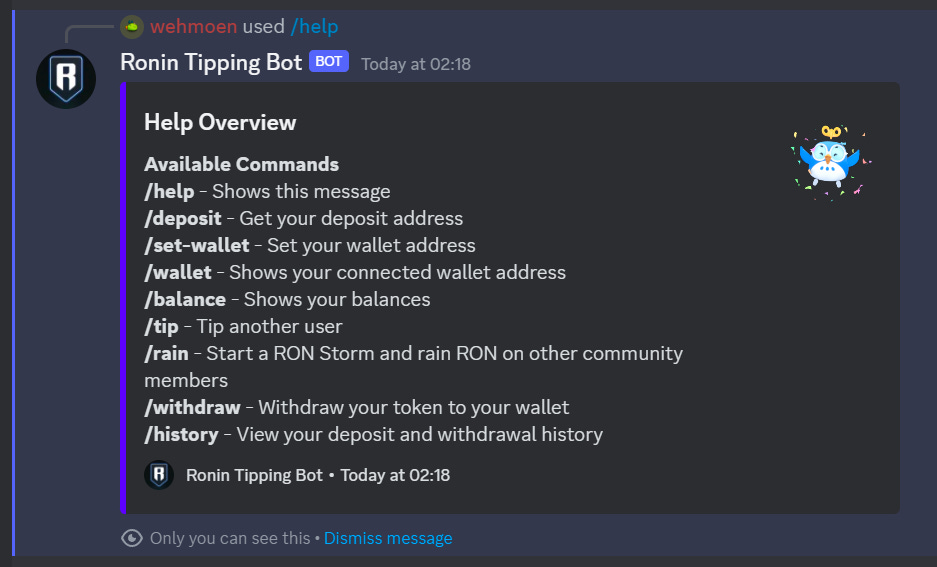 Introducing the New Ronin Tipping Bot! - The Lunacian