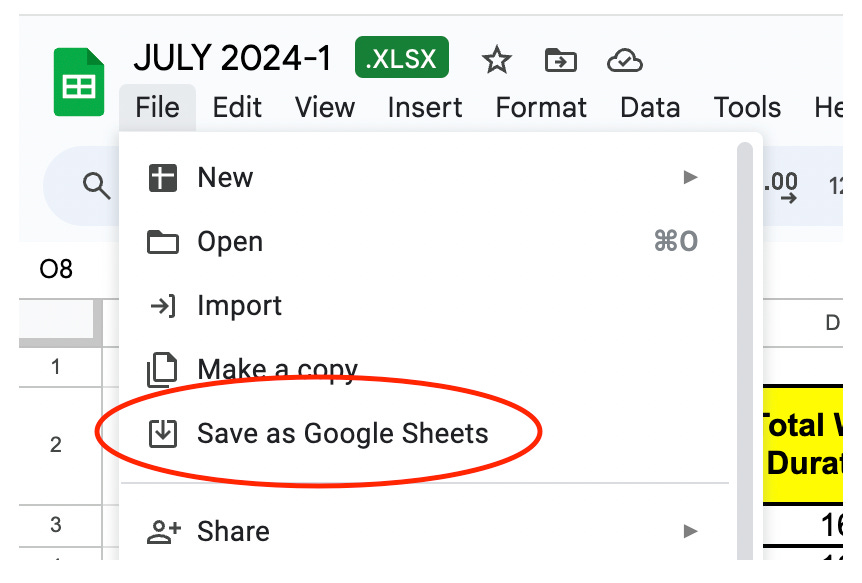 Google Sheets Tip #1 - Save your file as a Google Sheet
