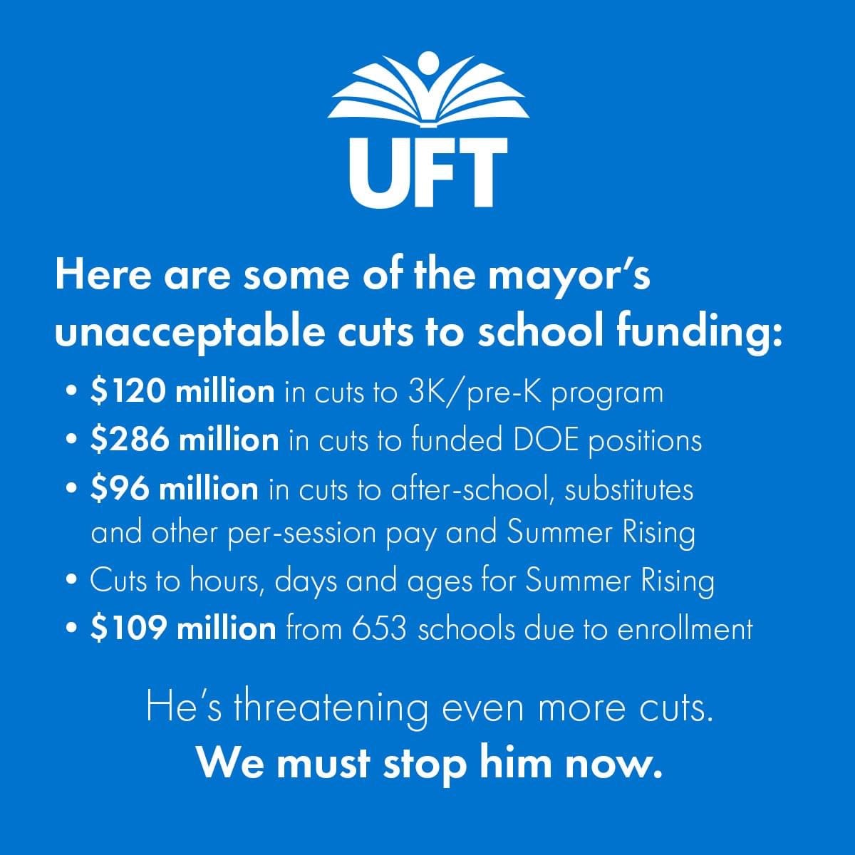 Call To Action: UFT Prepares to Go to War Over Mayor Adam’s Budget Cuts ...