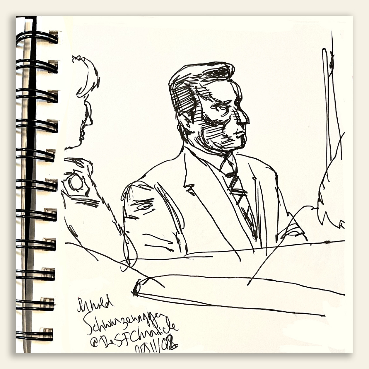 Drawing Arnold Schwarzenegger - by Bill Russell