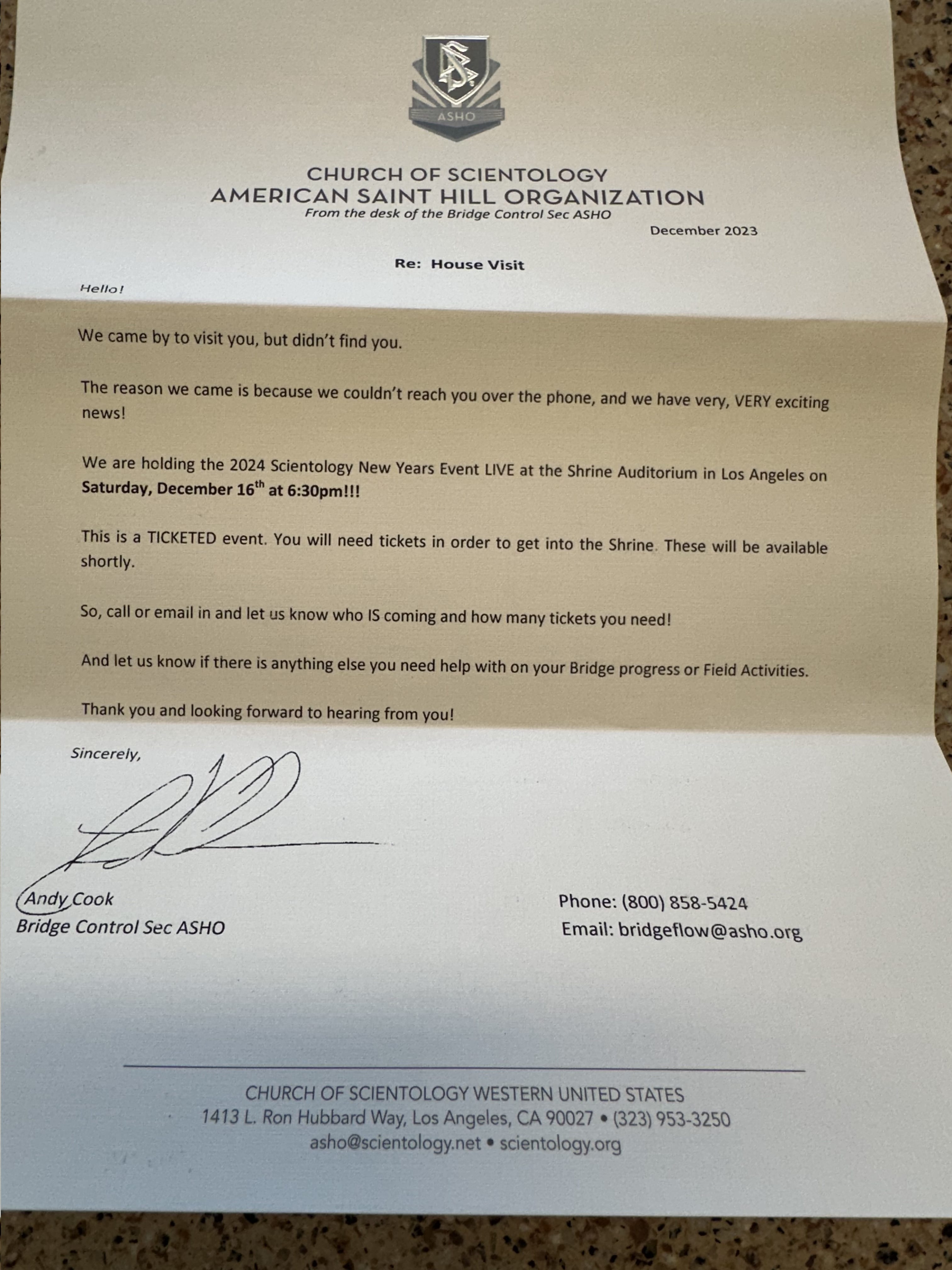 How desperate is Scientology to find people for its New Year’s event ...