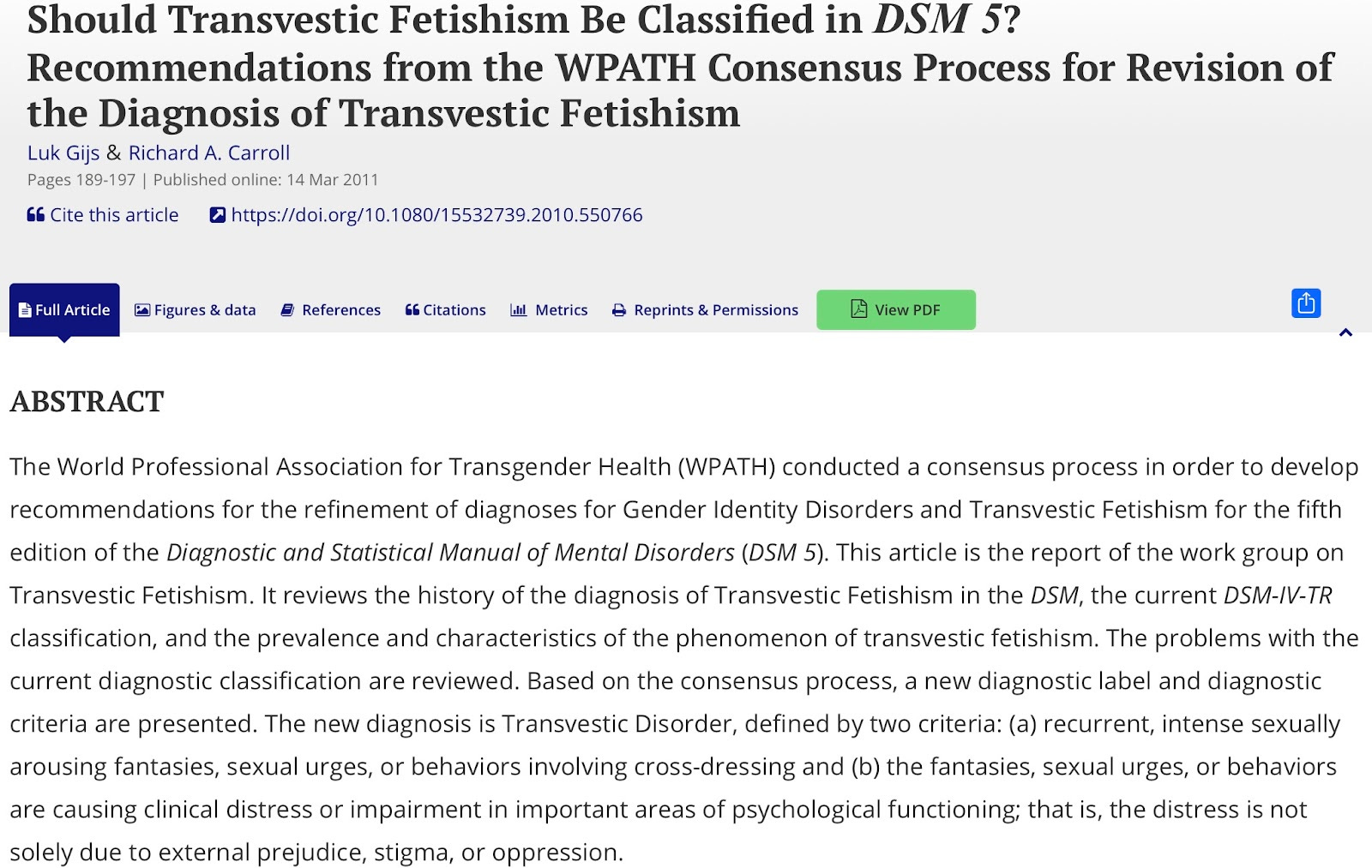 The Gender Identity Rewrite of Mental Illness