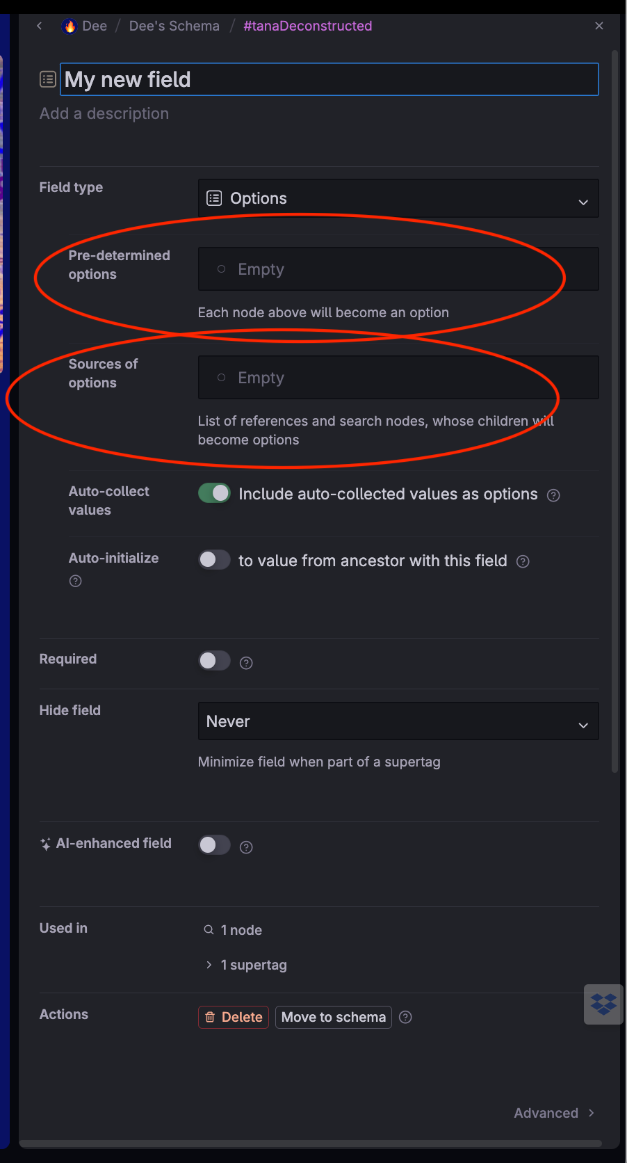 Options Fields - The Tana Fields Series #3