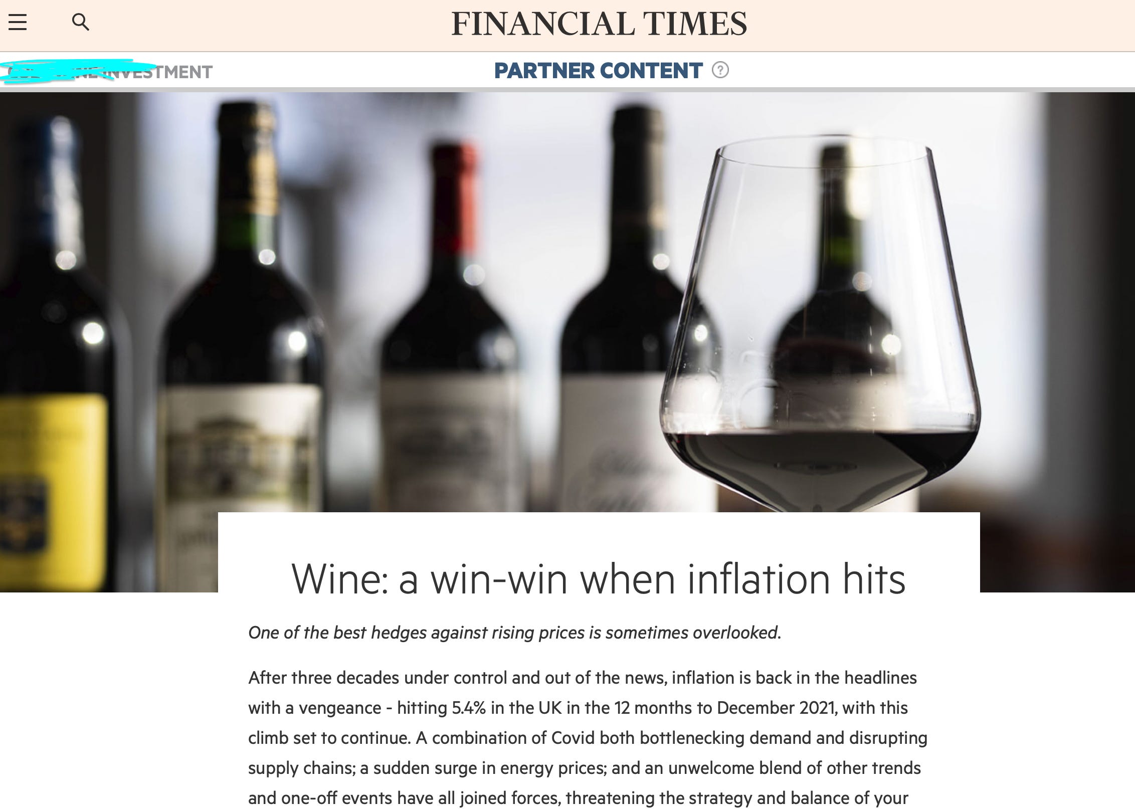 Is Fine Wine Really An Inflation Hedge? - by Sara Danese