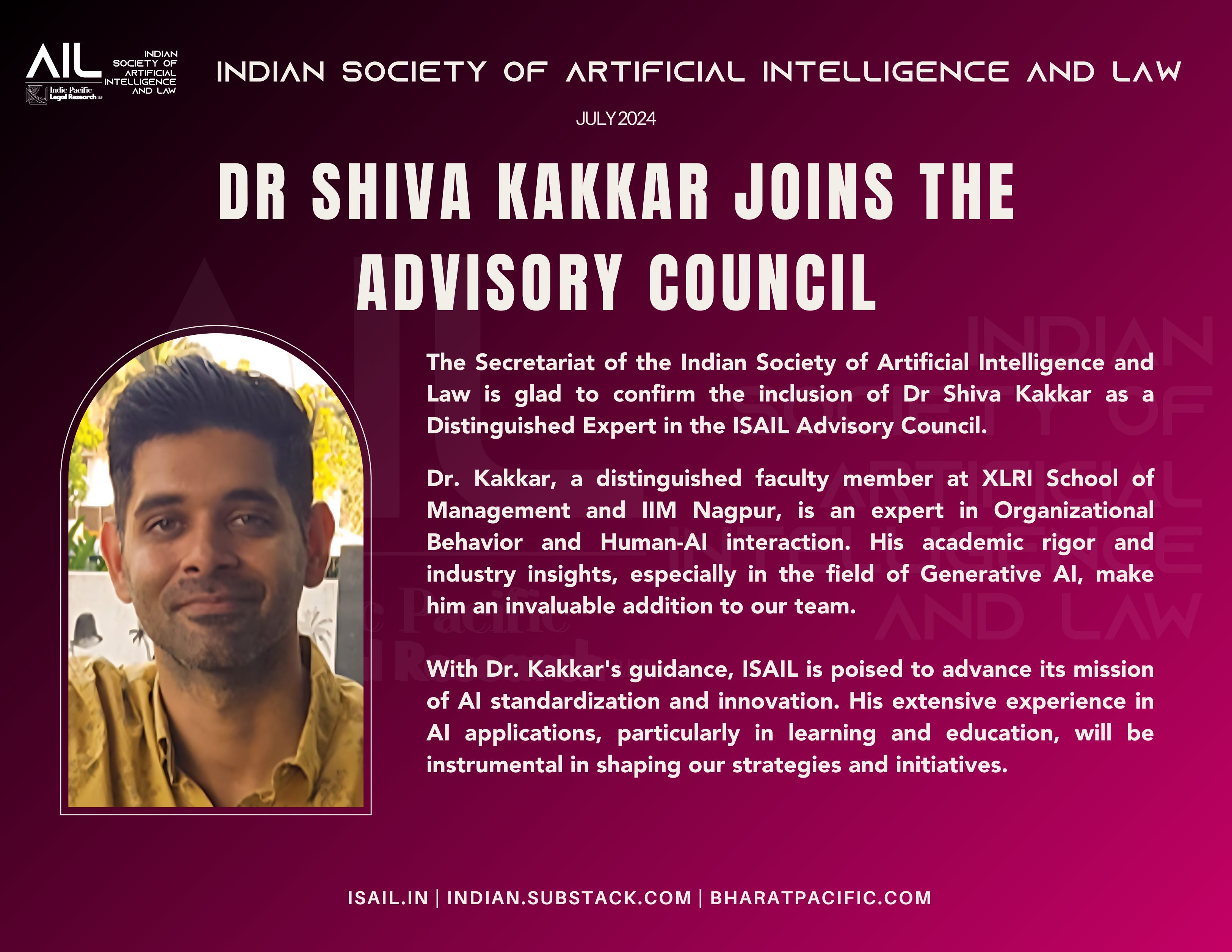 Dr Shiva Kakkar joins the ISAIL Advisory Council