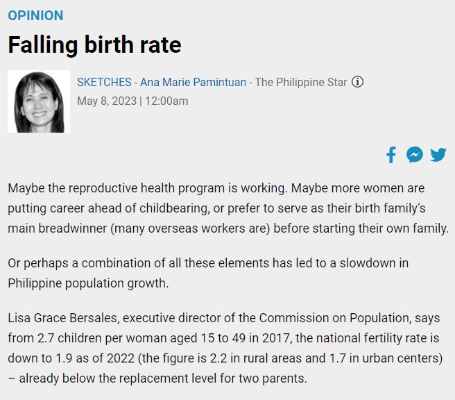 Philippines 2021 Birth and Death Data; Crude Estimate of the Impacts on ...