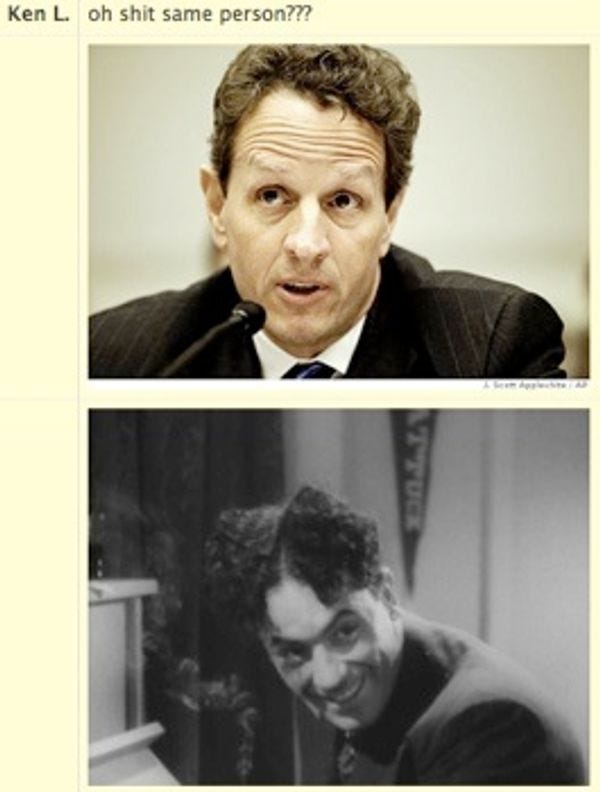 Is Tim Geithner Secret 'Reefer Madness' Nut? - by Ken Layne