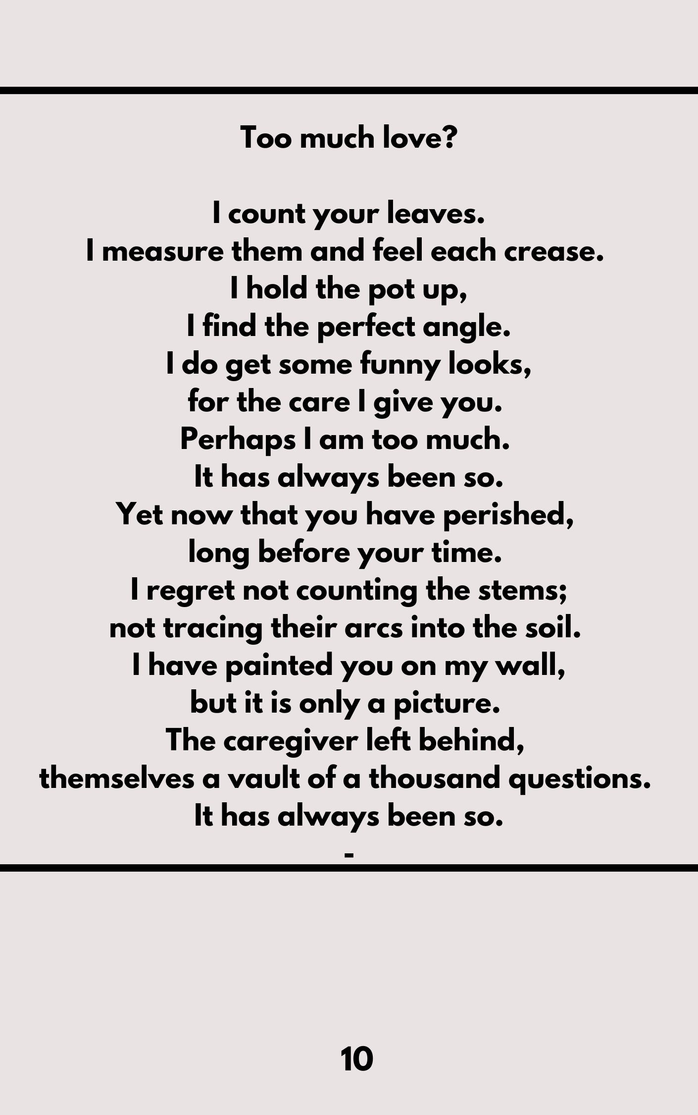 Plant Pot Poems #7 - Too much love? - by Daniel Maani