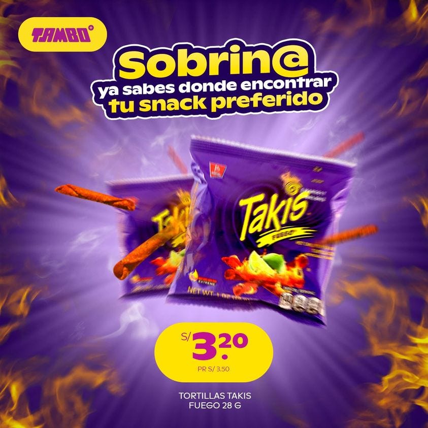 Takis, el snack que vende $1,000 MM al año, llega a Perú