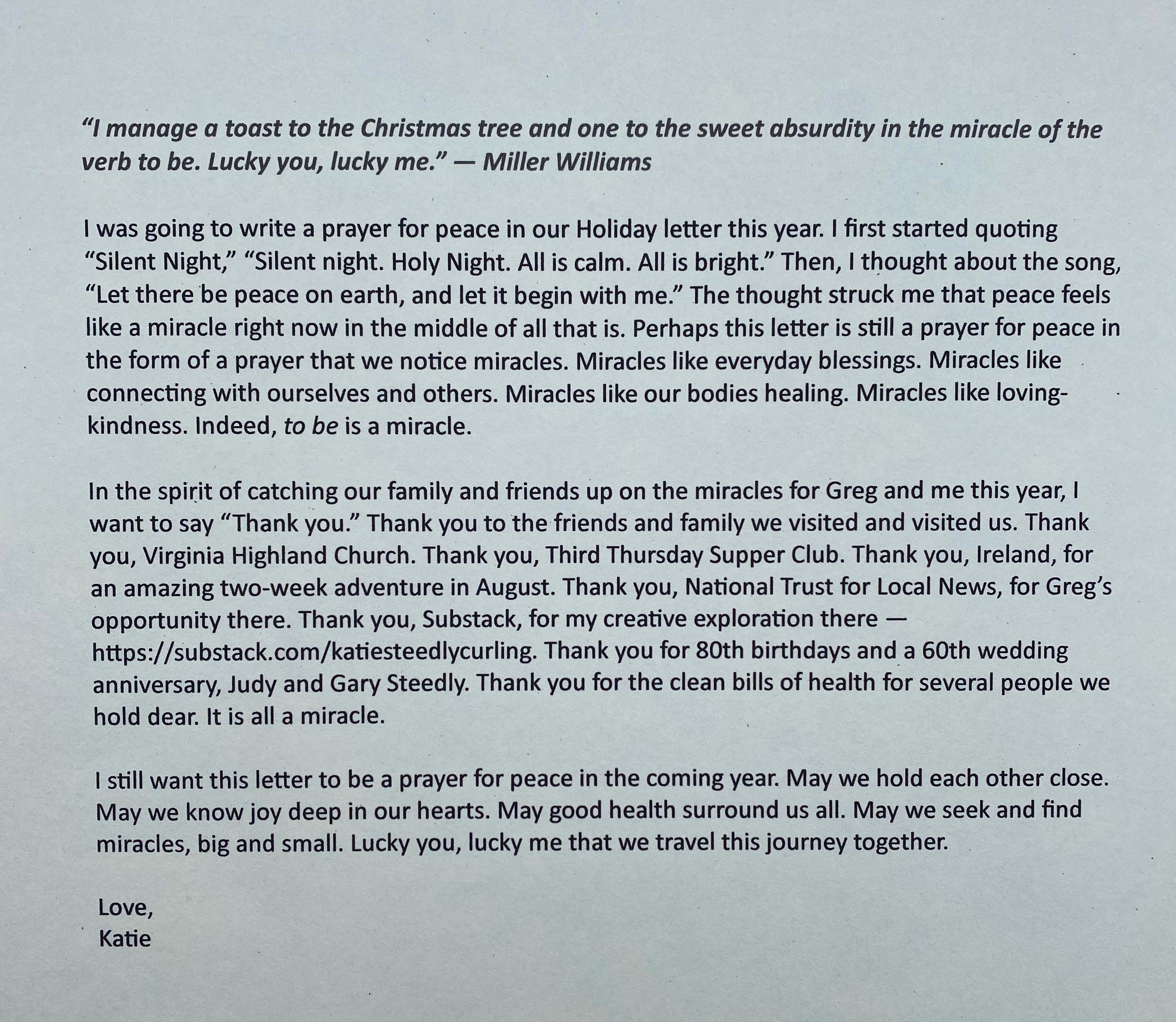 Weekly Wide-Awake: A Meditation on Holiday Letters - Katie Steedly