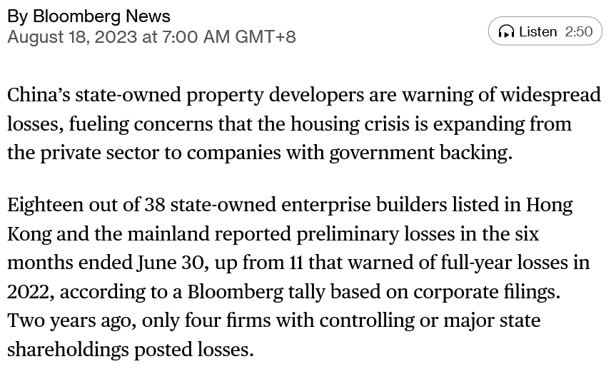 China’s State Developers Warn of Major Losses as Crisis Spreads