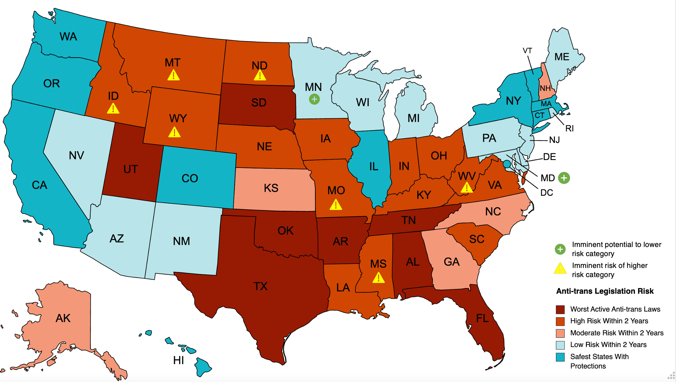First Period Anti-Trans Legislative Risk Assessment Map