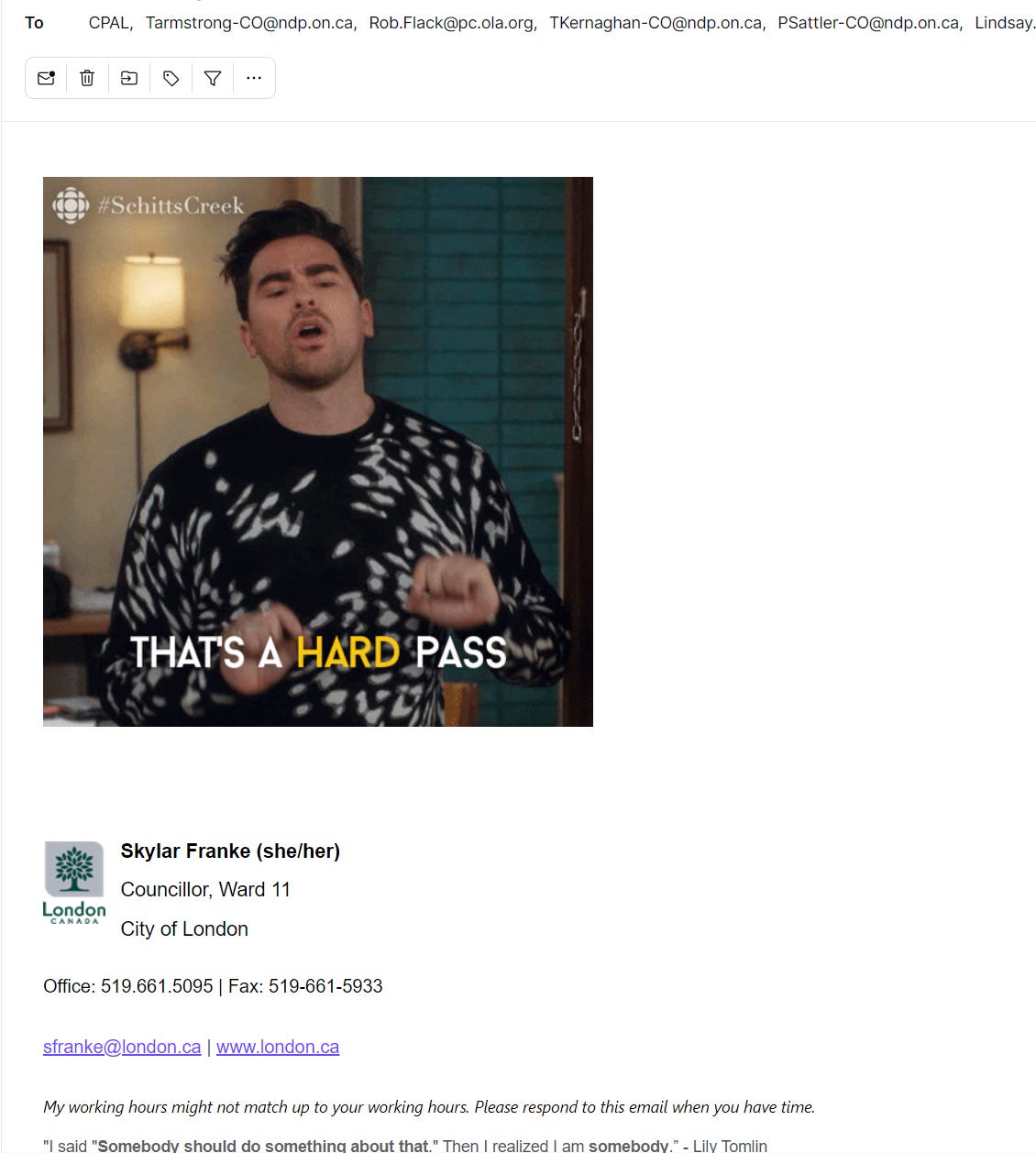 Letter to Local Politicians re: London March - by CPAL