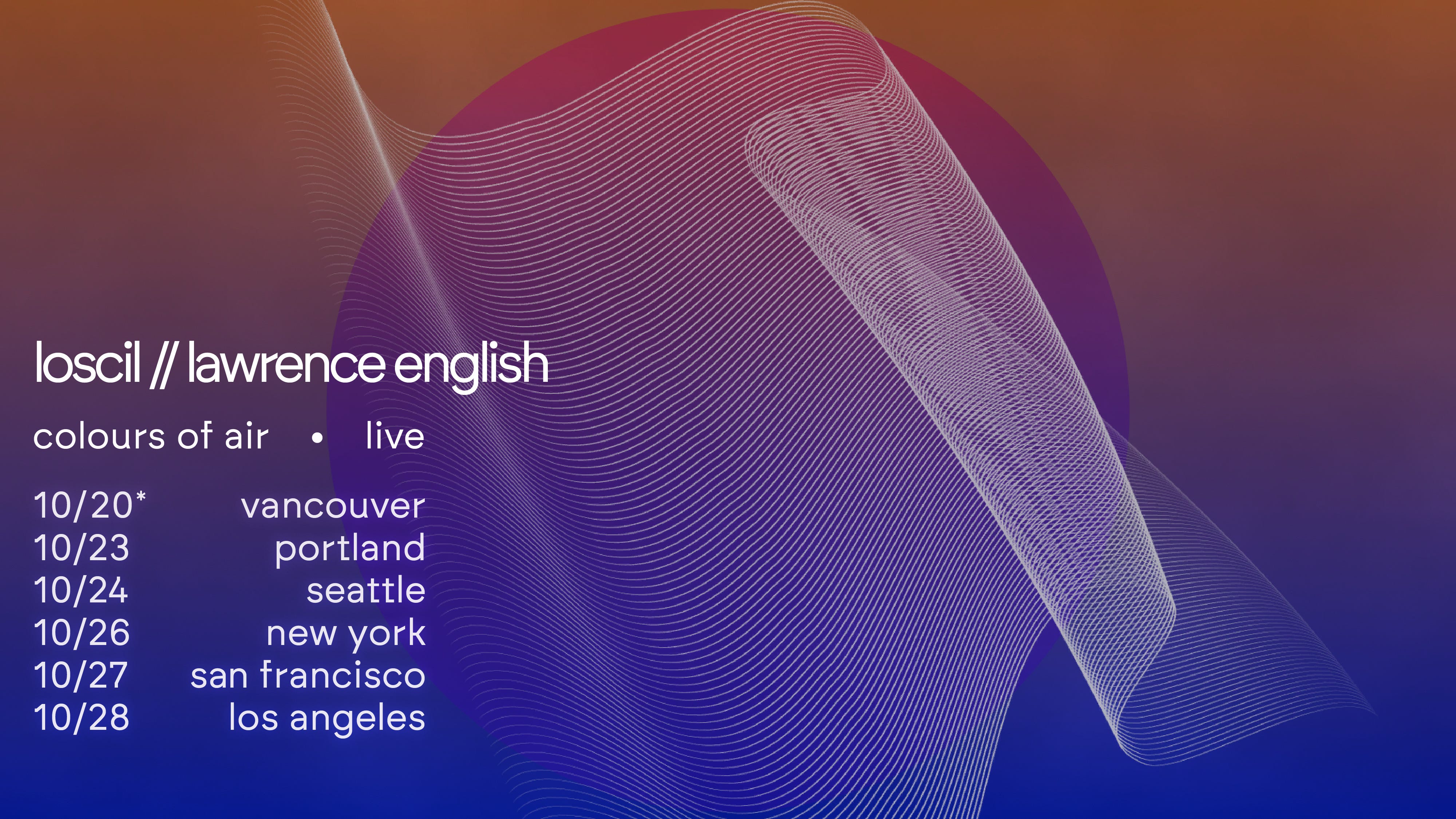 Colours of Air - Tour Dates - loscil news