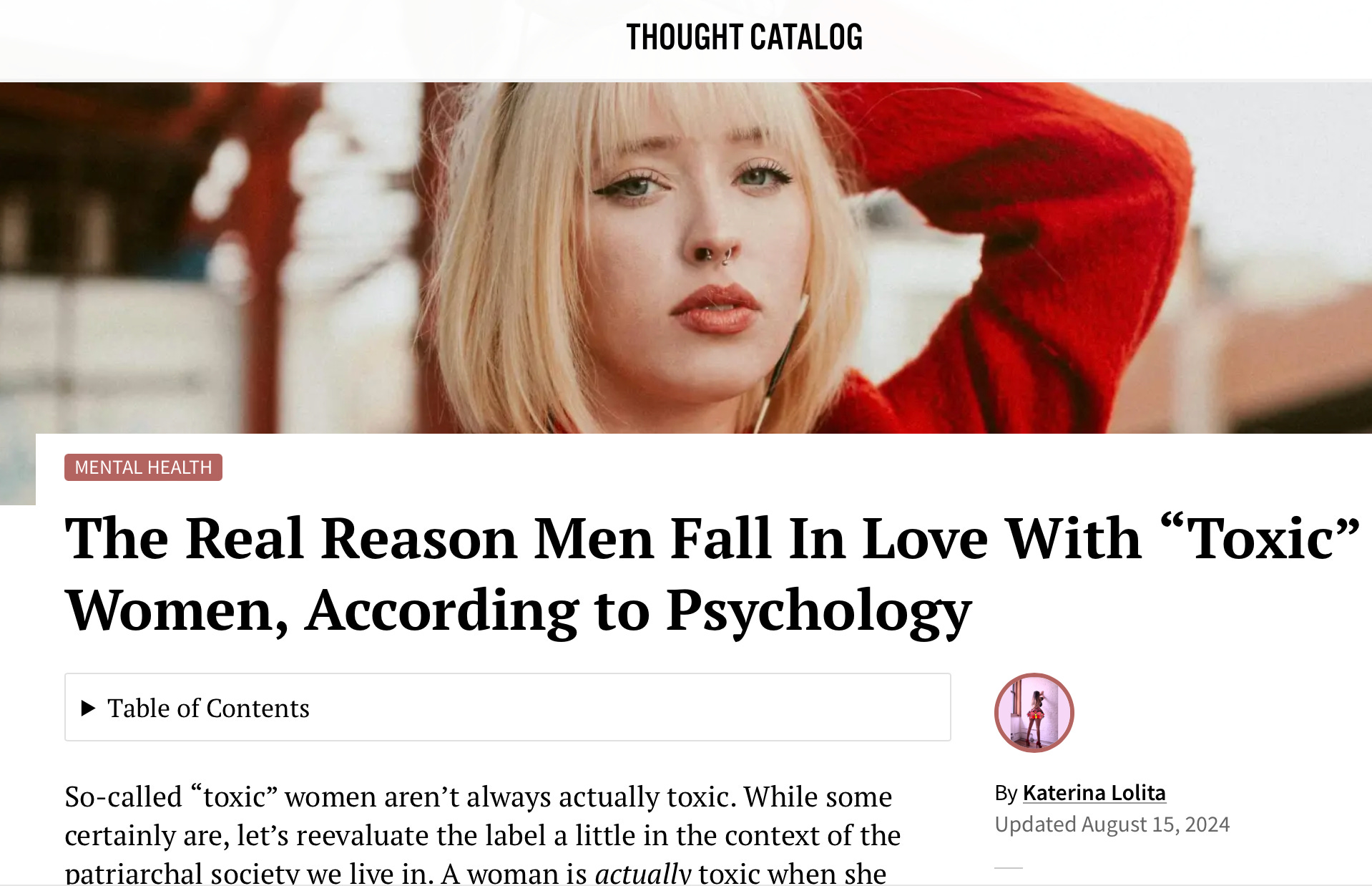 Why Men Fall in Love With "Toxic" Women, According to Psychology