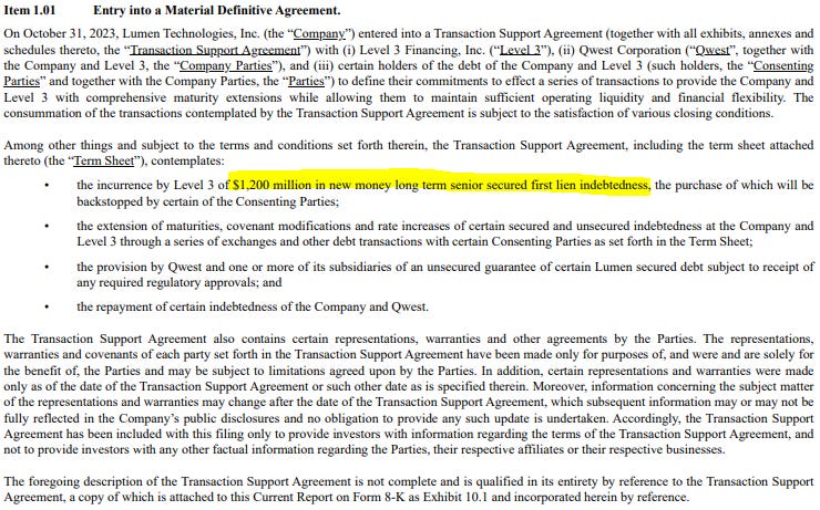 賭看看 LUMN 的不良債權？ - by BASM - 看圖說故事 - BASM’s Substack