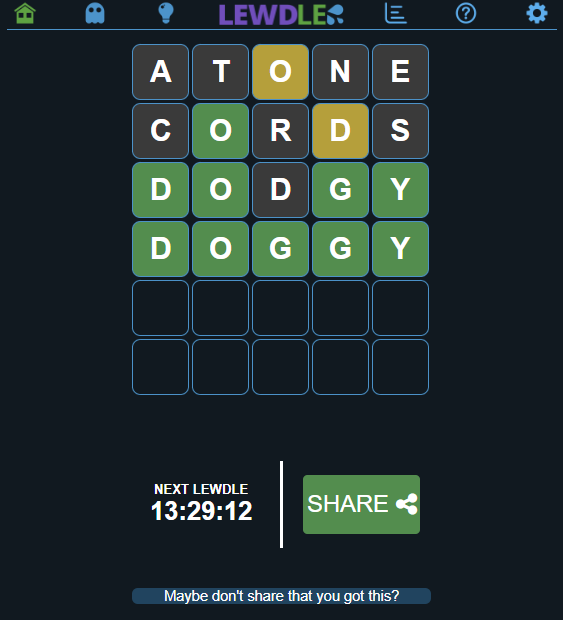 Lewdle: A Dirty Education - T Campbell's Grid