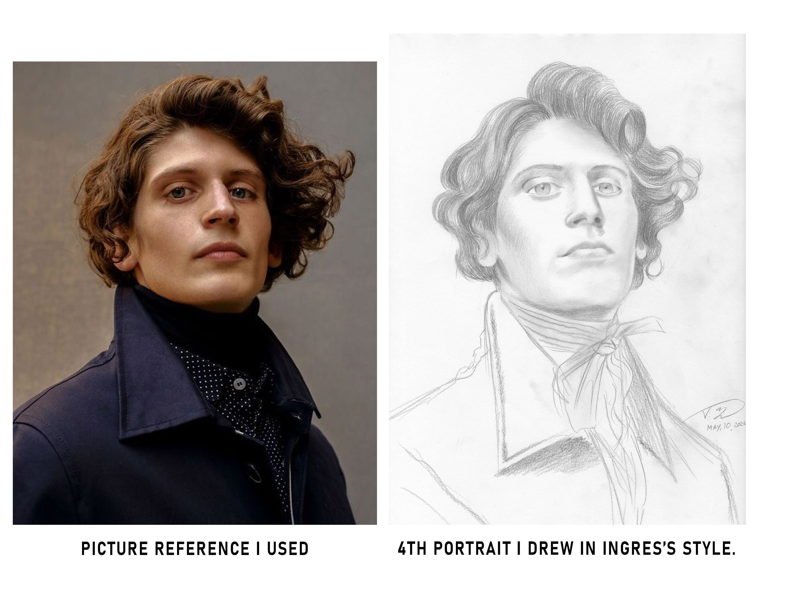 [Male version] of How I turned any picture reference into a Ingres drawing!