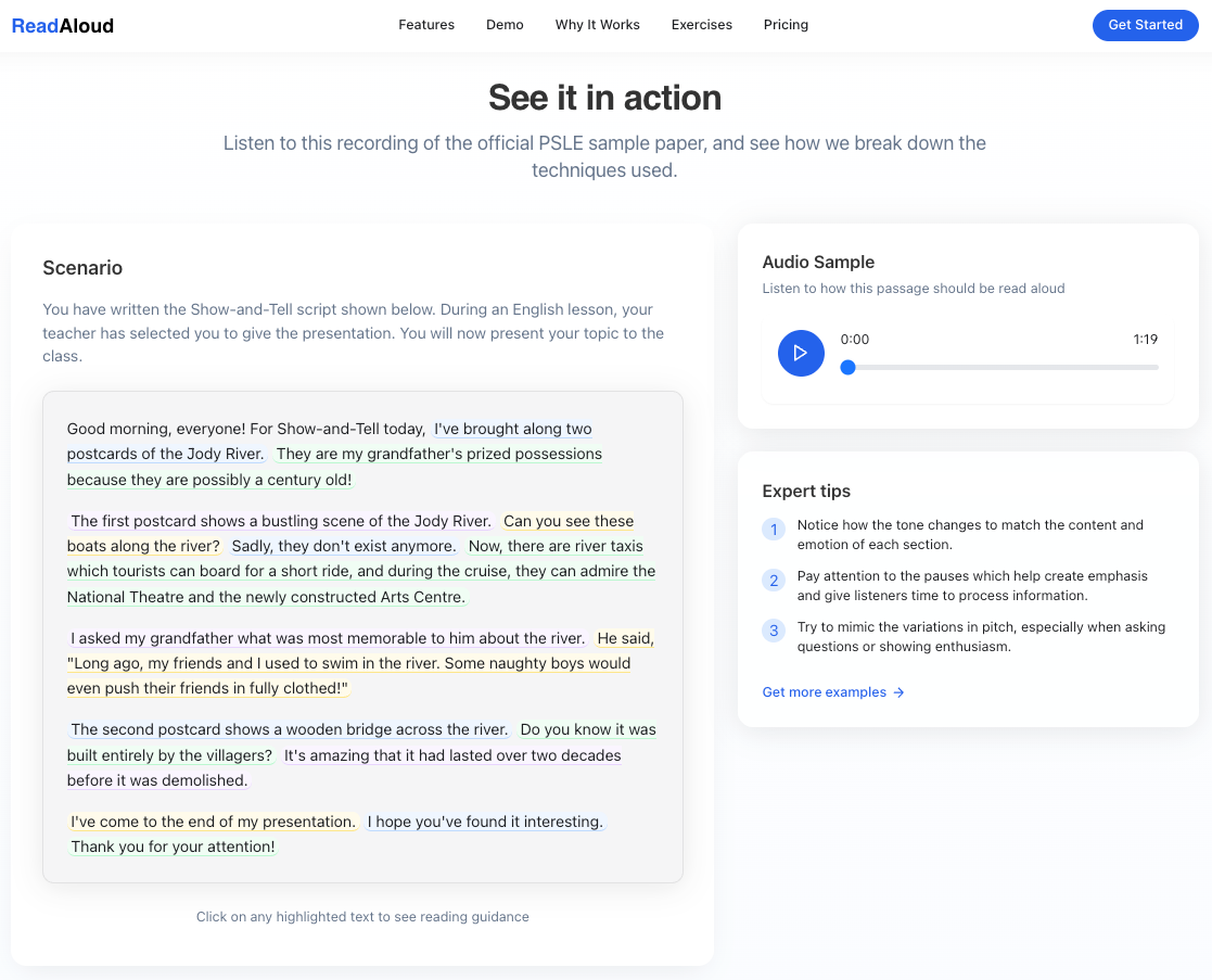 ReadAloud for PSLE English Oral Practice
