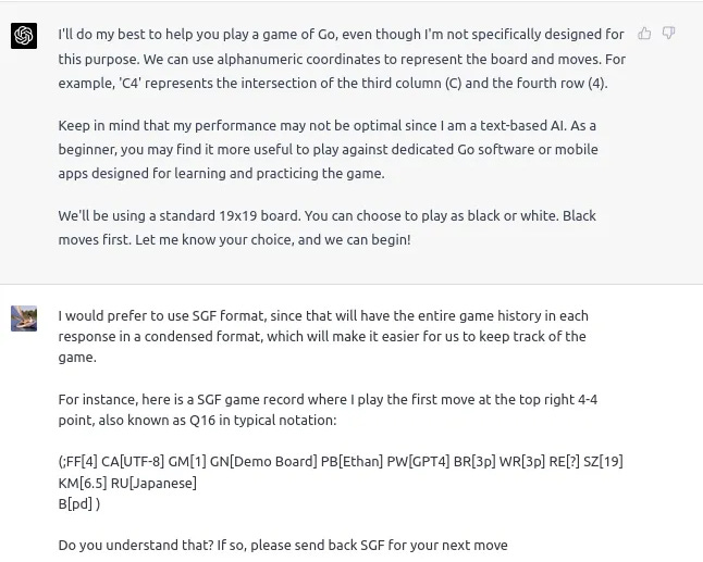 I played a game of Go against GPT-4 - Ethan’s Substack