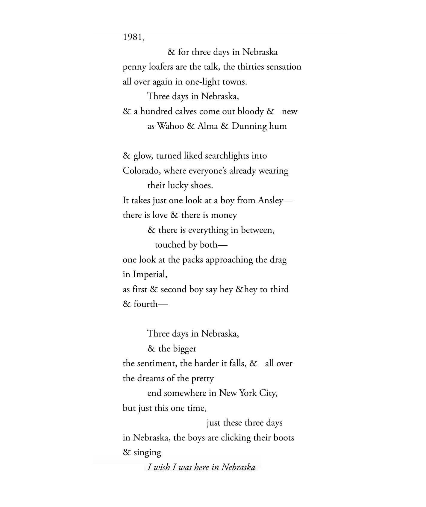 Lyrics Source, “Nebraska”: “Nebraska” (Poem)