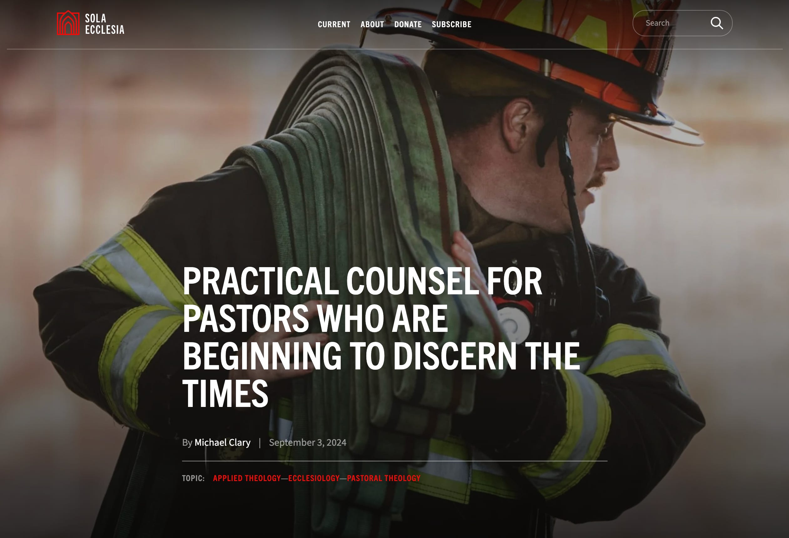 Practical Counsel for Pastors Who Are Beginning to Discern the Times