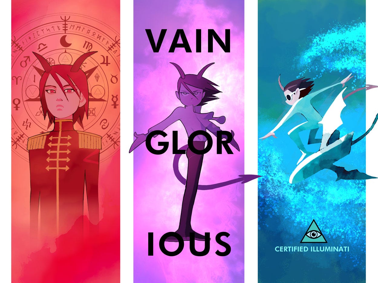 Vainglorious banners (concept art) - by Tatsuya Ishida