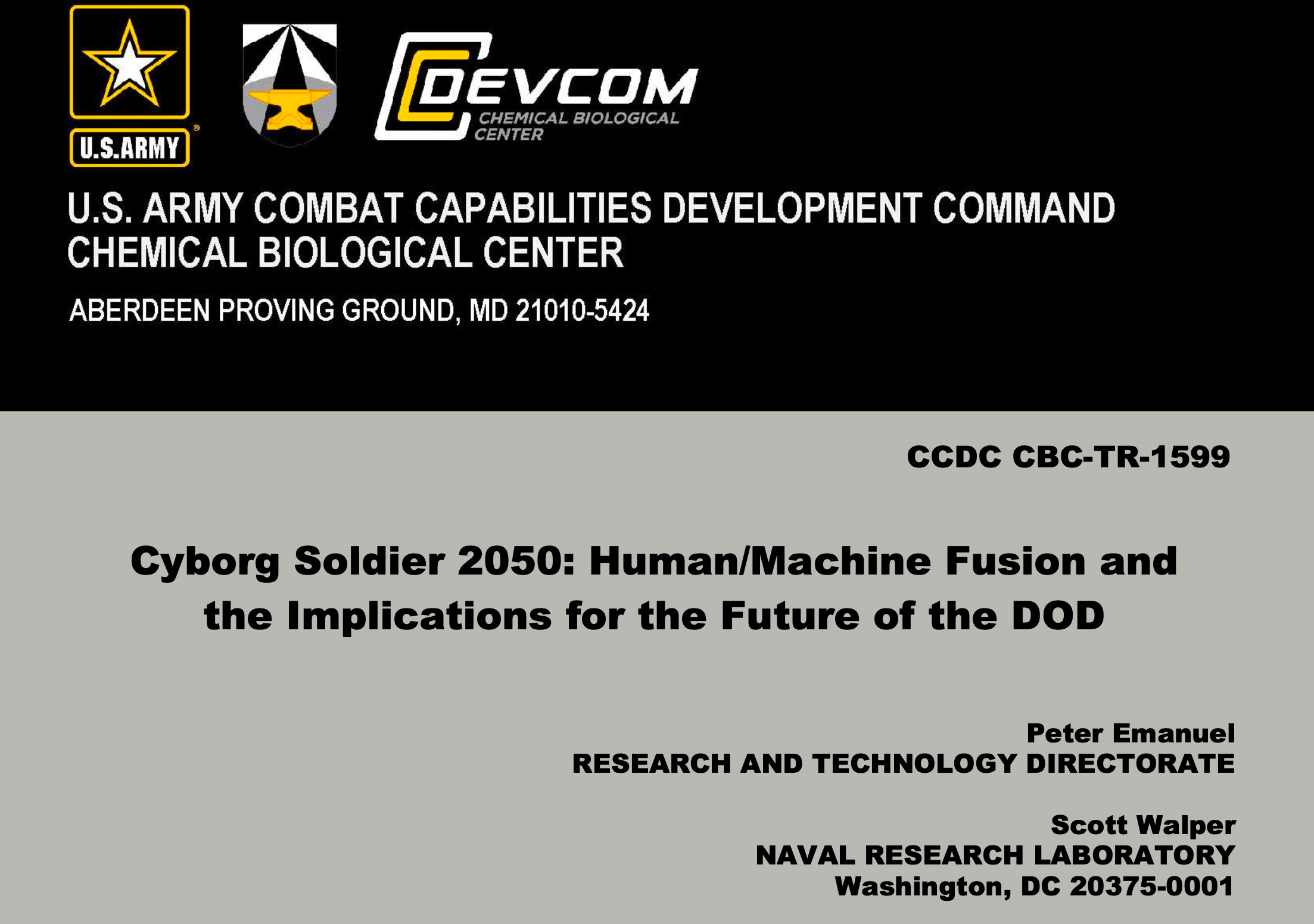 Cyborg Soldier 2050: Human/Machine Fusion