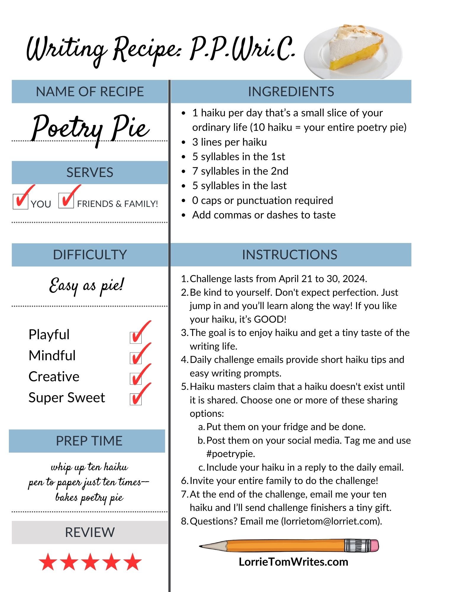 Unleash Your Creative Genius With the Poetry Pie Writing Challenge!