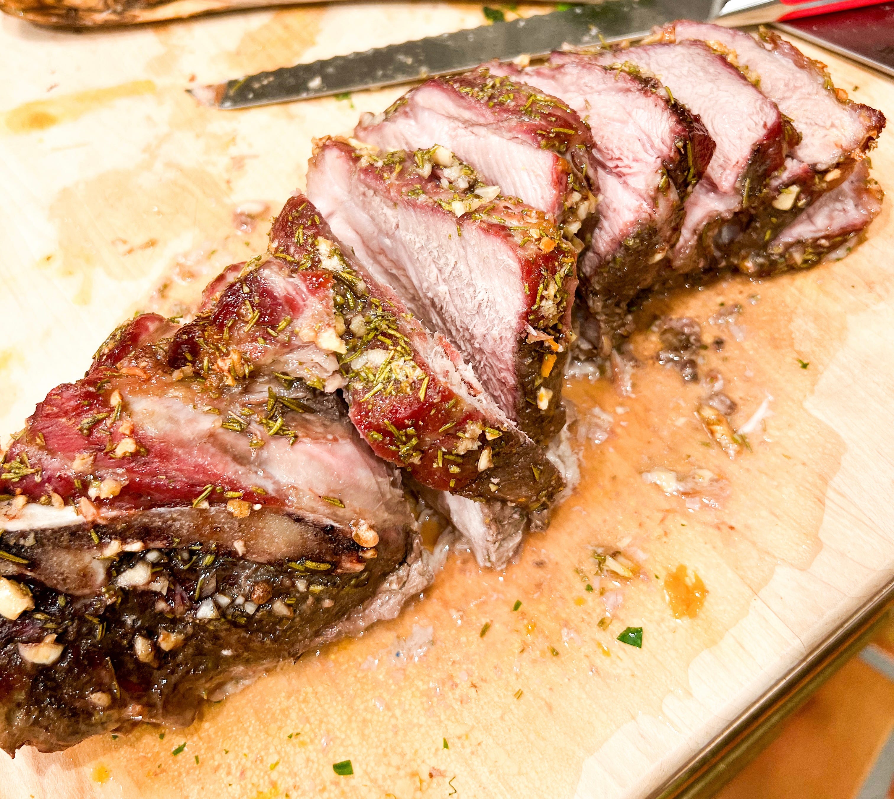 rosemary garlic pork shoulder with sweet potato puree