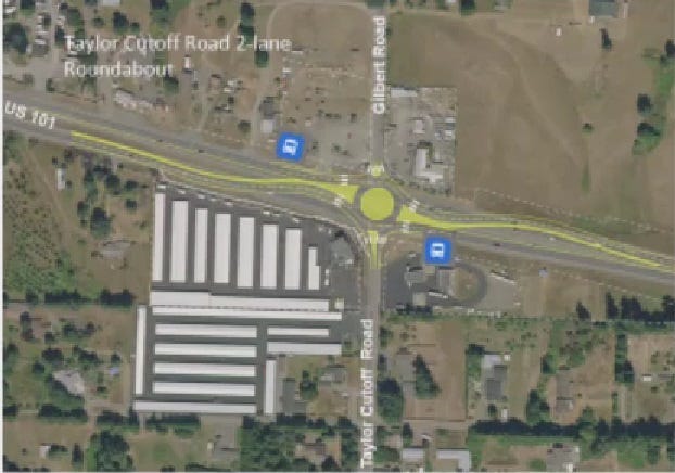 Towne Road, roundabouts, and media - by Jeff Tozzer